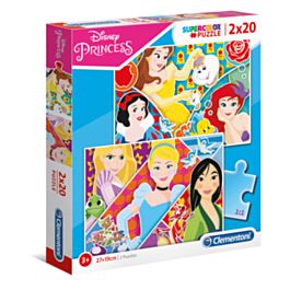 Clementoni Kids Puzzle Super Color Disney Princess 2x20 pcs ascompany.gr